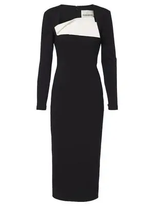 Roland Mouret Paneled Crêpe Cocktail Dress - Black