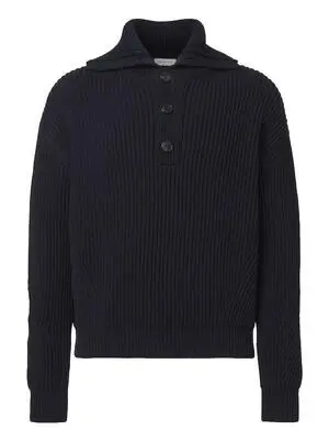 Dries Van Noten Ribbed-knit Wool Sweater - Blue
