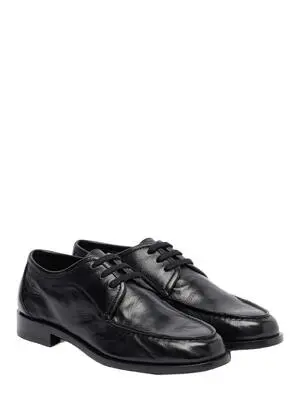 THE ROW Nino Leather Derby Shoes - Black