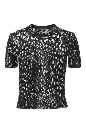TOM FORD Jacquard Velvet T-shirt - Black