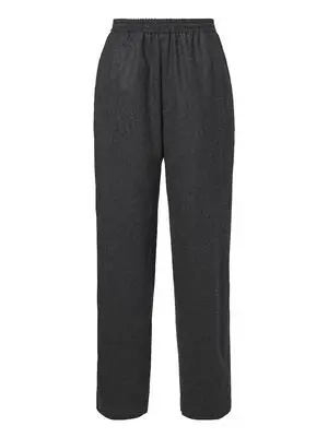 JIL SANDER Wool Flannel Wide-leg Pants - Grey