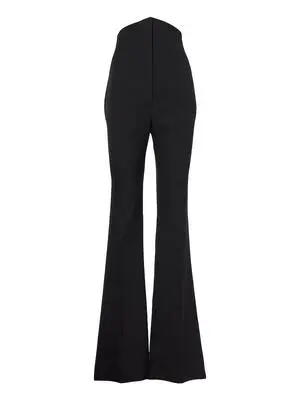 Alexander McQueen High-rise Wool Flared Trousers - Black