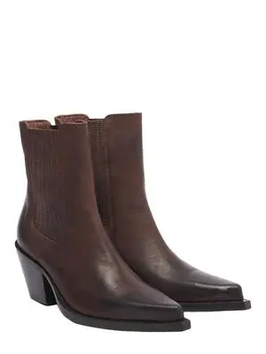 Paris Texas Dallas Leather Cowboy Boots - Brown
