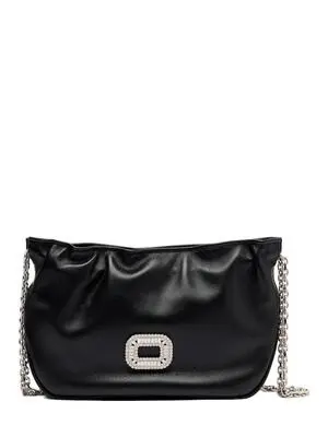 ROGER VIVIER Pilgrim Micro Leather Shoulder Bag - Black