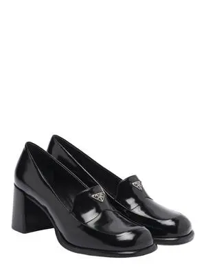 Prada Patent Leather Loafer Pumps - Black