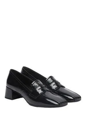 Prada Patent Leather Loafer Pumps - Black