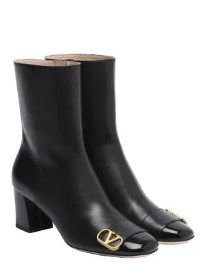 Valentino Garavani Veeside Leather Ankle Boots - Black