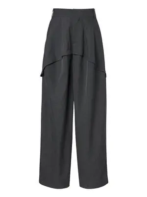 Loewe Paneled Wool Wide-leg Pants - Grey