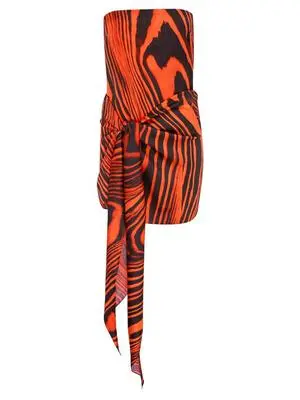 David Koma Zebra Print Bustier Mini Dress - Red
