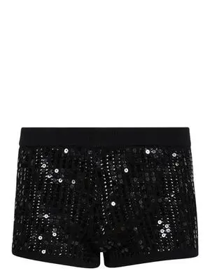 David Koma Sequin Knit Shorts - Black