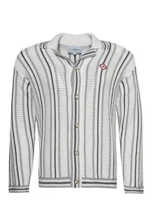 Casablanca Crochet Textured Shirt And White - Grey