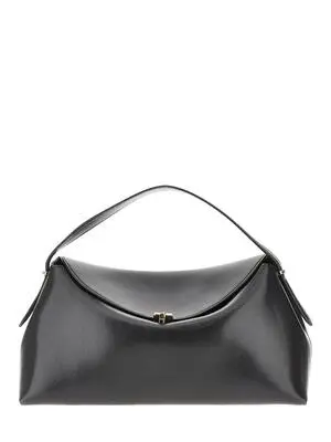 TOTEME TOTEME T-Lock Leather Top-Handle Bag Black