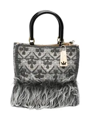 LA MILANESA Medium Crochet Handbag - Gray