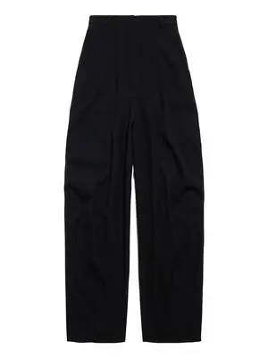 Balenciaga High Waist Barrel Trousers - Black