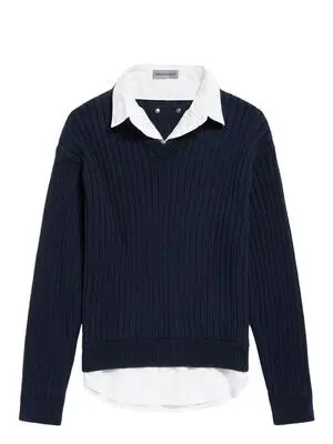 Balenciaga Hybrid Shirt And Knit Sweater - Blue