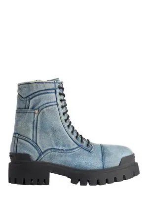 BALENCIAGA Balenciaga Denim Combat Strike Boot