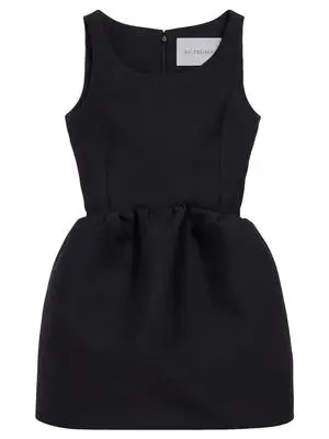 Balenciaga Wool Scuba Bell Dress - Black