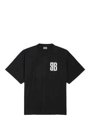 Balenciaga Glitter Tape Type Large Fit T-shirt - Black