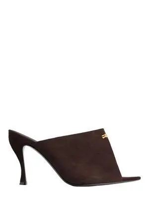 Balenciaga Midnight City Suede Mule - Brown