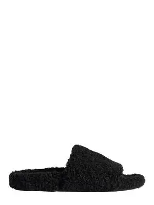 Balenciaga Furry Open Mule - Black