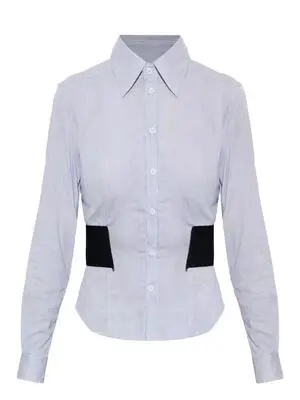 Vetements Striped Waist-belt Shirt - Blue