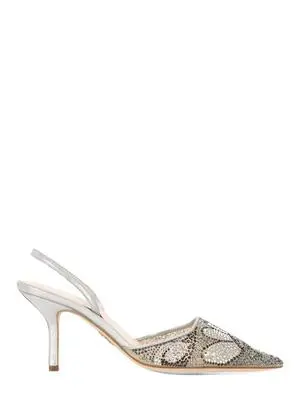 Rodo Crystal-embellished Slingback Pumps - Silver