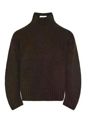 YVES SALOMON Funnel-neck Cashmere Sweater - Brown