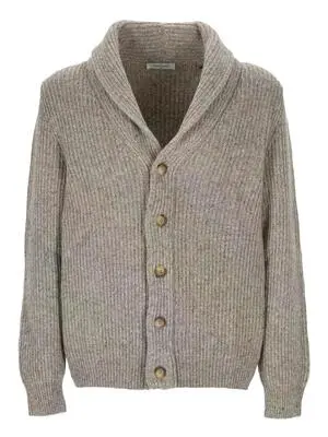 GRAN SASSO Ribbed-knit Shawl-collar Cardigan - Neutrals
