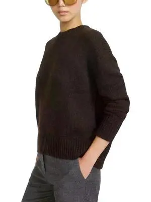 YVES SALOMON Cashmere Crew-neck Sweater - Brown