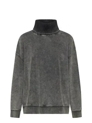 ONETEASPOON Roll-neck Fleece Sweater - Black
