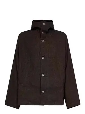 UMA WANG Buttoned Hooded Jacket - Black
