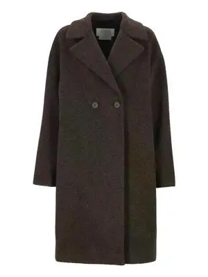 Harris Wharf London Double-breasted Bouclé Coat - Brown