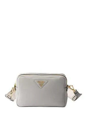 Prada Prada Small Leather Shoulder Bag Grey