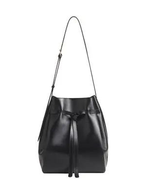 REFORMATION Reformation Beatrice Bucket Tote Leather Black