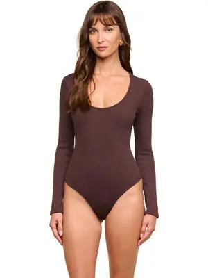 L'Agence Elara Scoopneck Bodysuit - Dark Java