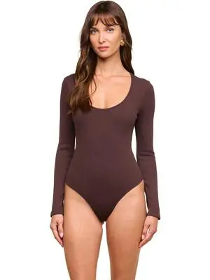 L'Agence Elara Scoopneck Bodysuit - Dark Java