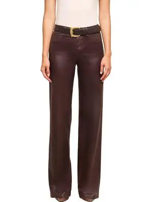 L'Agence Clayton Coated Wide-leg Jean - Dark Java Coated