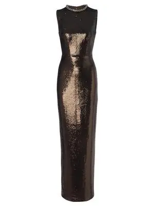 Roland Mouret Sequined Embellished Gown - Brown