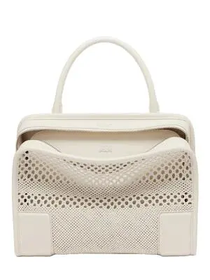 Loewe Amazona Woven Leather Top-handle Bag - White