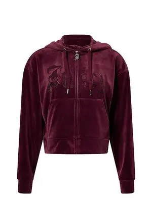 Juicy Couture Crystal-embellished Velour Hoodie - Winetasting