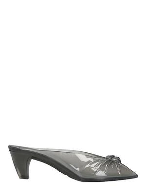 Chloé Square-toe Jelly Heeled Mules - Grey
