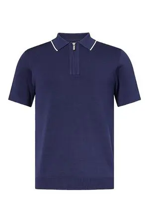 RAITH Henry Short-sleeve Knitted Polo Shirt - Navy
