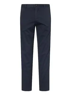 Sunspel Slim-fit Flat-front Stretch-cotton Chino Trousers - Navy