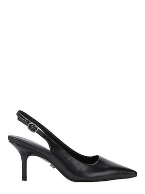 Carvela Spirit Heeled Leather Slingback Courts - Black