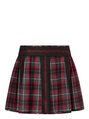 VIVIENNE WESTWOOD Check Wool Mini Skirt - Charcoal Red