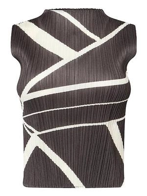 Issey Miyake Fold Sleeveless Knit Top - Black
