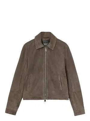 REISS Sorena Suede Jacket - Grey
