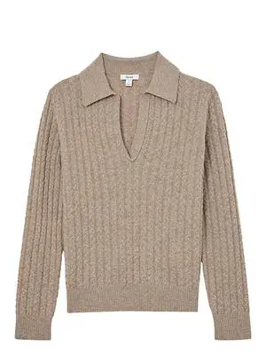 REISS Millie Cable-knit Wool-blend Jumper - Neutral