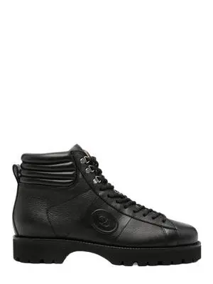 Valentino Garavani Leather Combat Ankle Boots - Black
