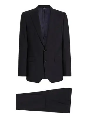 Dolce & Gabbana Single-breasted Martini Light Suit In Wool Gabardine - Blue